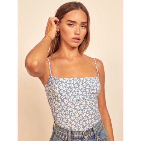 Reformation | Tops | Reformation Grace Floral Cami In Blue Hawaii 6 ...